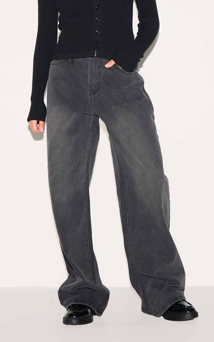 Petite Black Fray Waist Low Rise Jeans | Petite | PLT USA