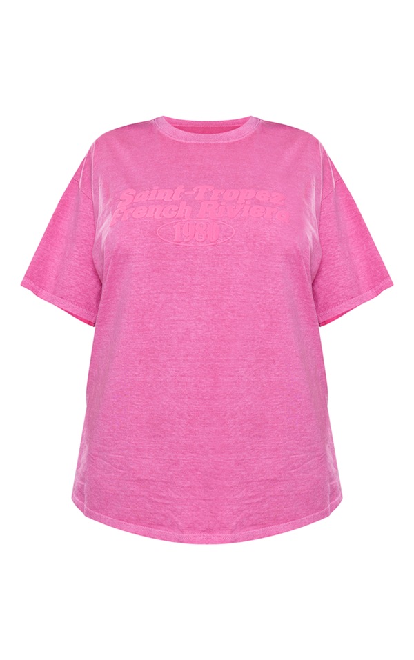 Pink Washed Saint Tropez Print T Shirt | Tops | PLT