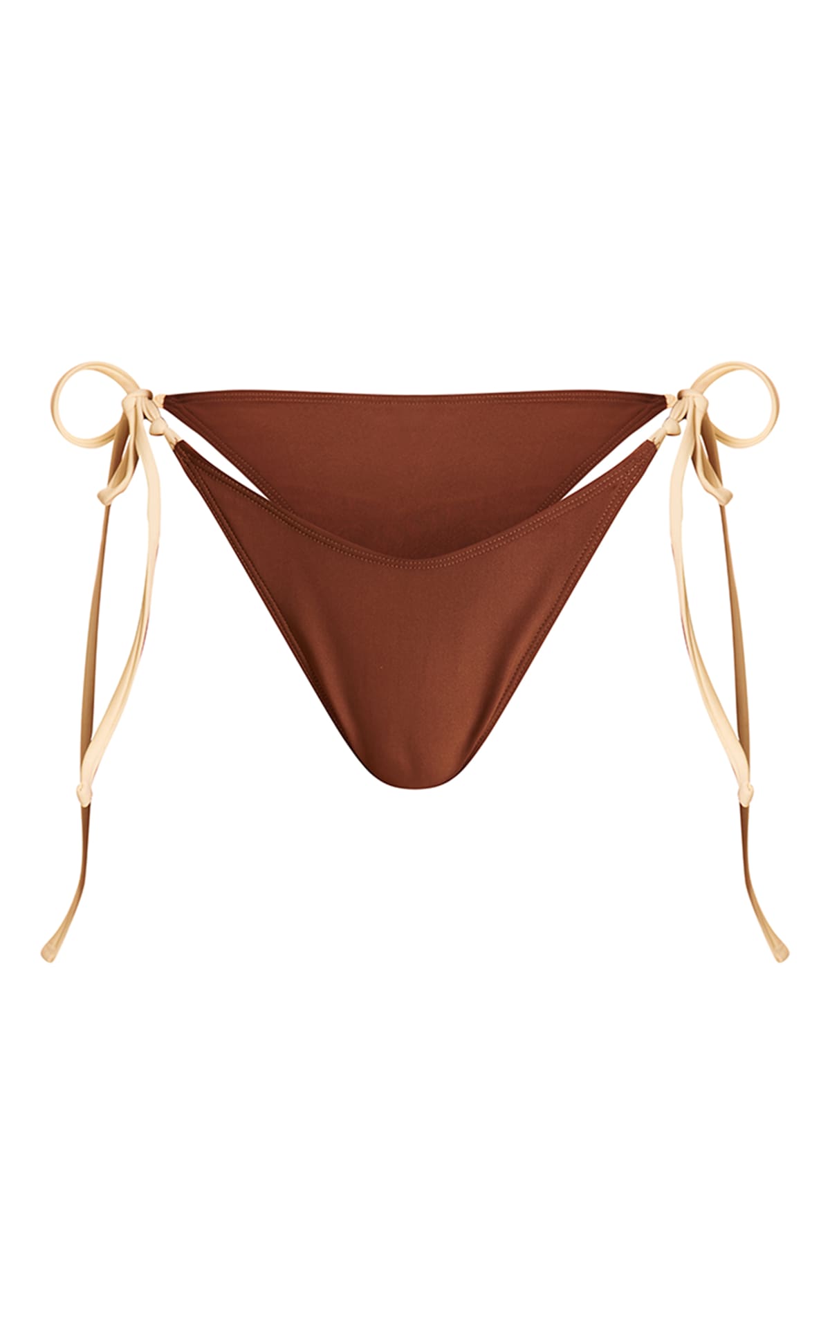 Chocolate Contrast Binding Knot Tie Bikini Bottoms | Swimwear | PLT