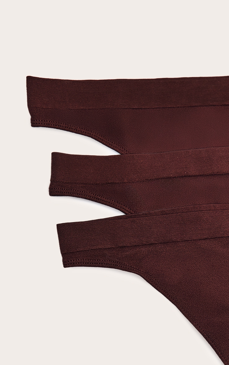 Chocolate Pack Of 3 Seamless Thong | Lingerie & Nightwear ...