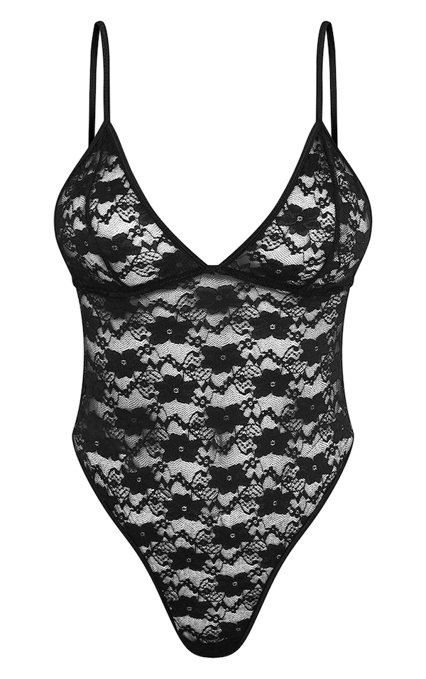 Black Basic Lace Body Lingerie And Nightwear Prettylittlething Usa