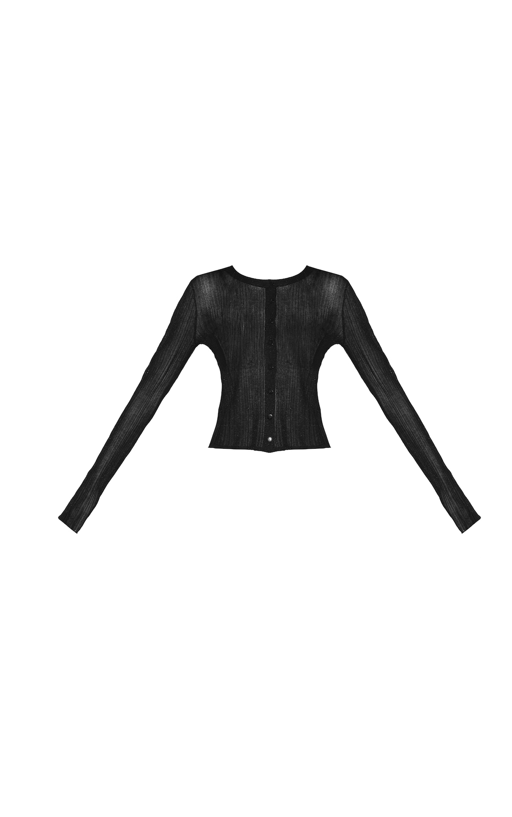 Black Sheer Knit Cardigan | Knitwear | PLT