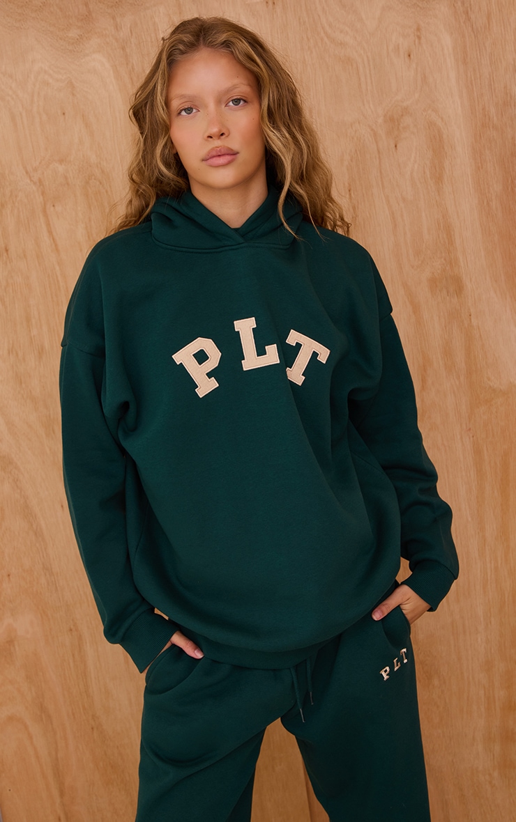 PLT Hoodie Oversize Vert Sapin À Logo | Athleisure | PLT FR