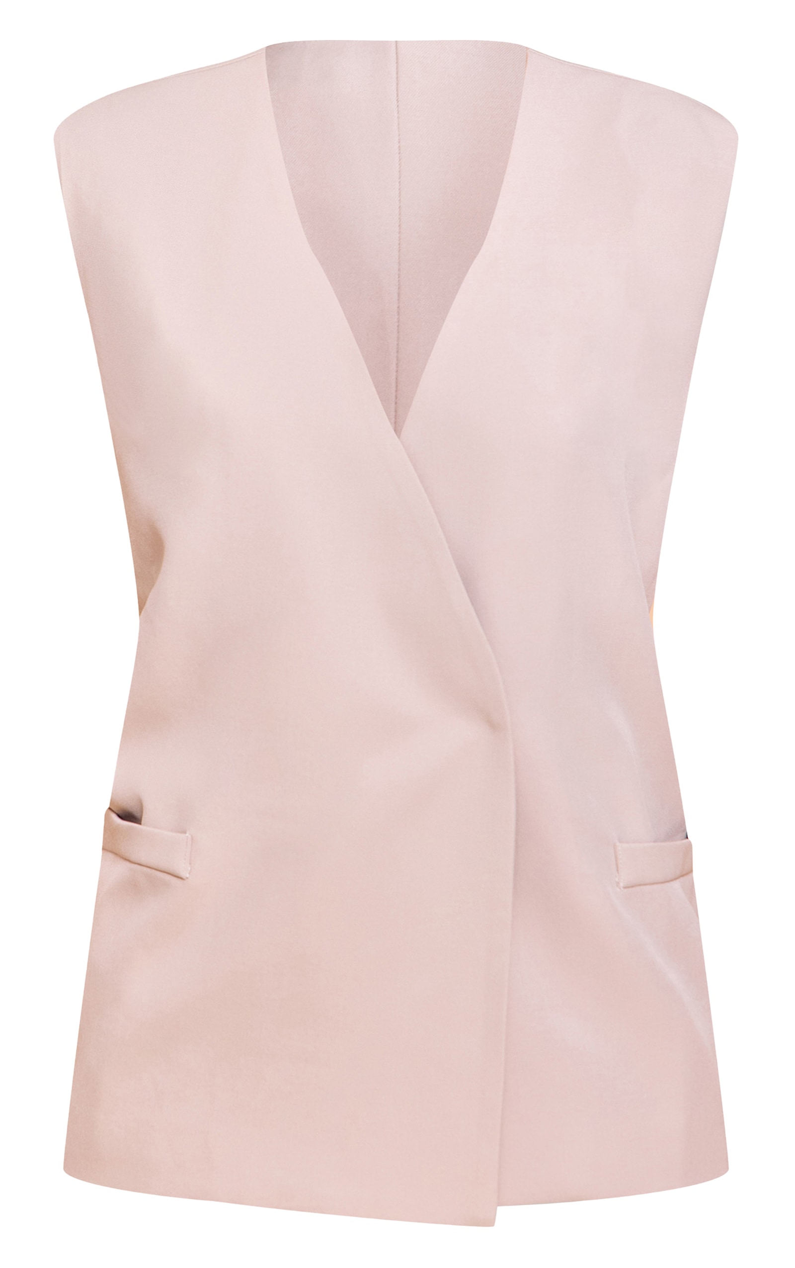 Clay Woven Collarless Pad Vest | Co-ords | PLT USA