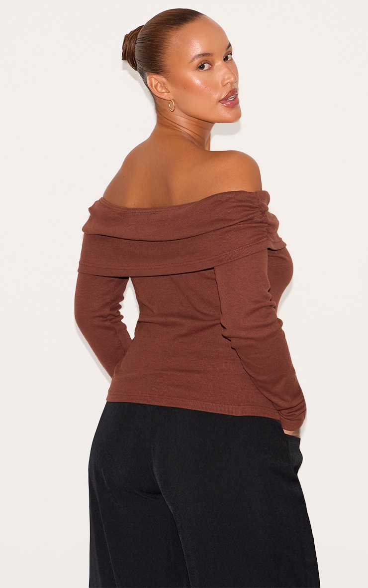 Plus Chocolate Fold Over Dip Hem Top | Plus Size | PrettyLittleThing USA