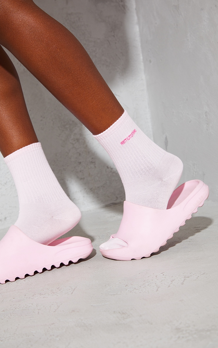 Prettylittlething Pink Ribbed Socks | PrettyLittleThing CA