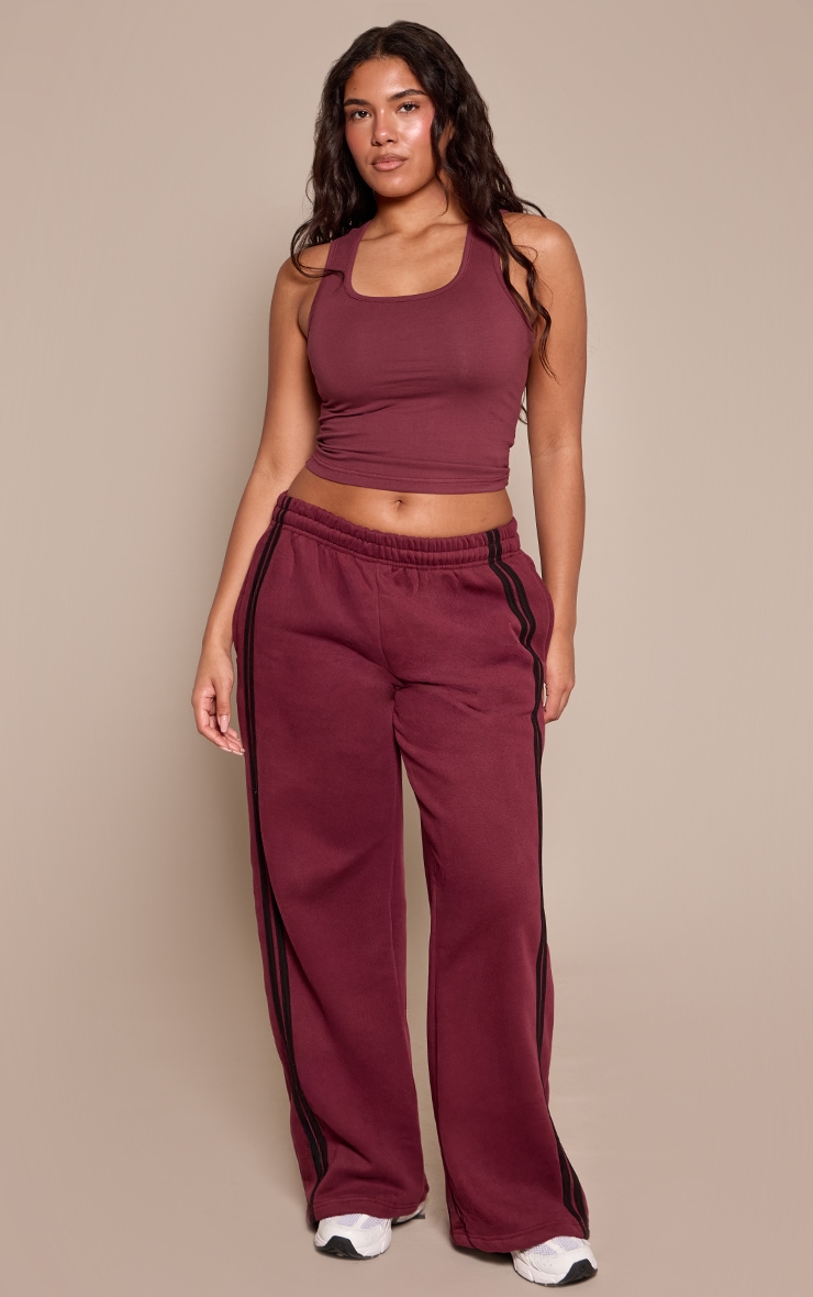 Shape Burgundy Scoop Neck Vest Top | Shape | PrettyLittleThing USA