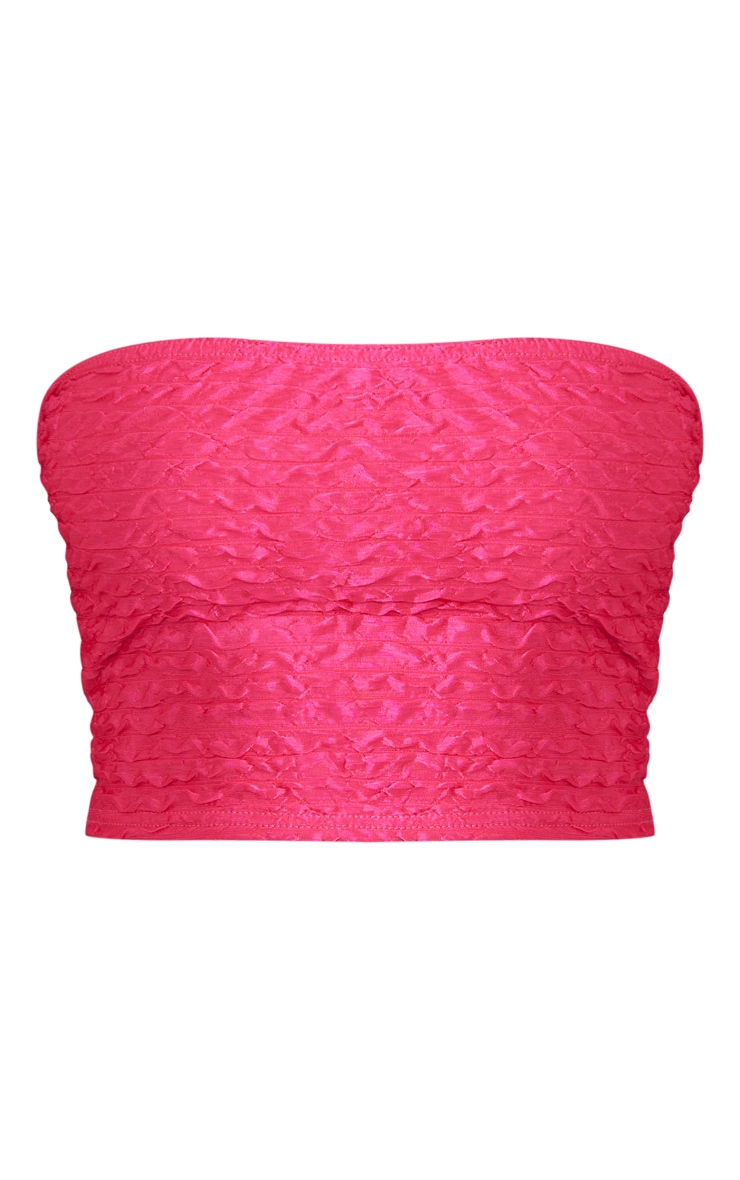 Shape Crop top bustier texturé rose vif | PrettyLittleThing FR