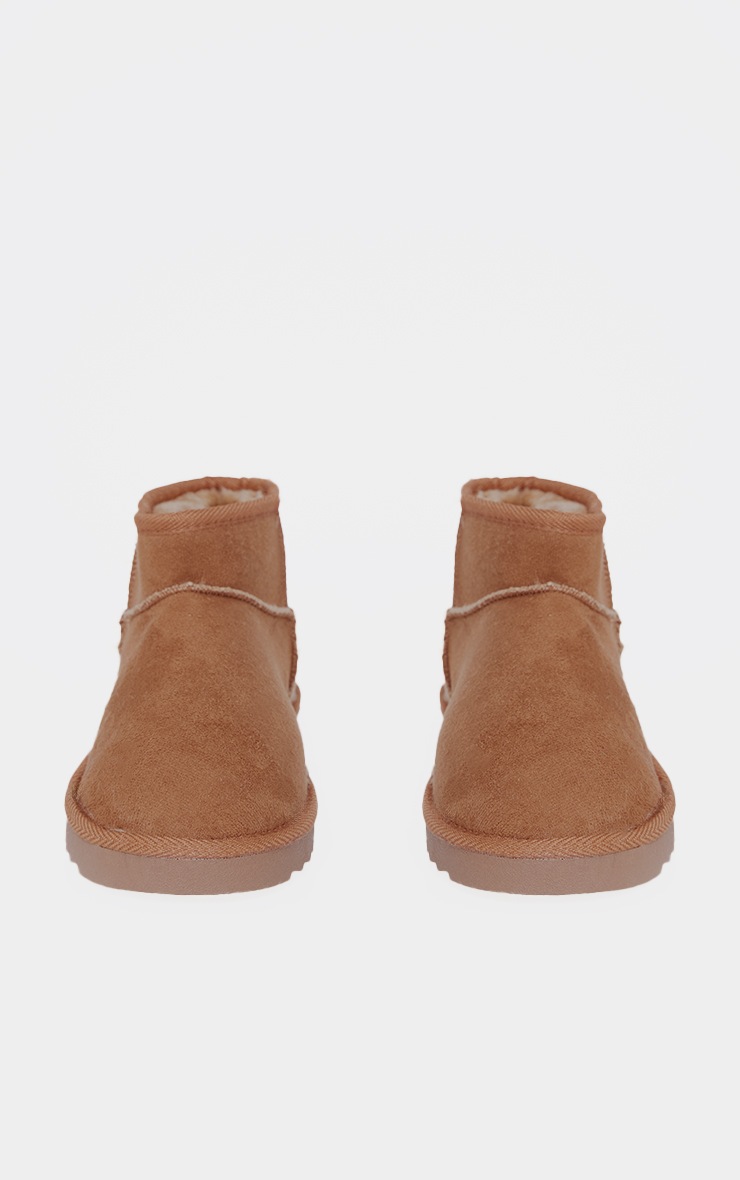 Tan Faux Suede Round Toe Rigged Sole Ankle Boots | Footwear | PLT