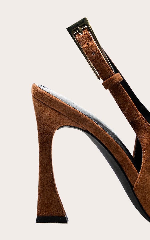 Tan Gold Buckle High Stiletto Court Heels | Footwear | PrettyLittleThing CA