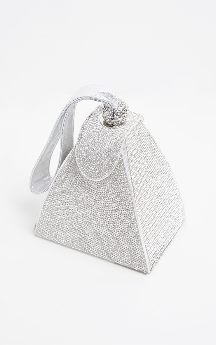 Silver Diamante Pyramid Mini Bag | Accessories | PLT