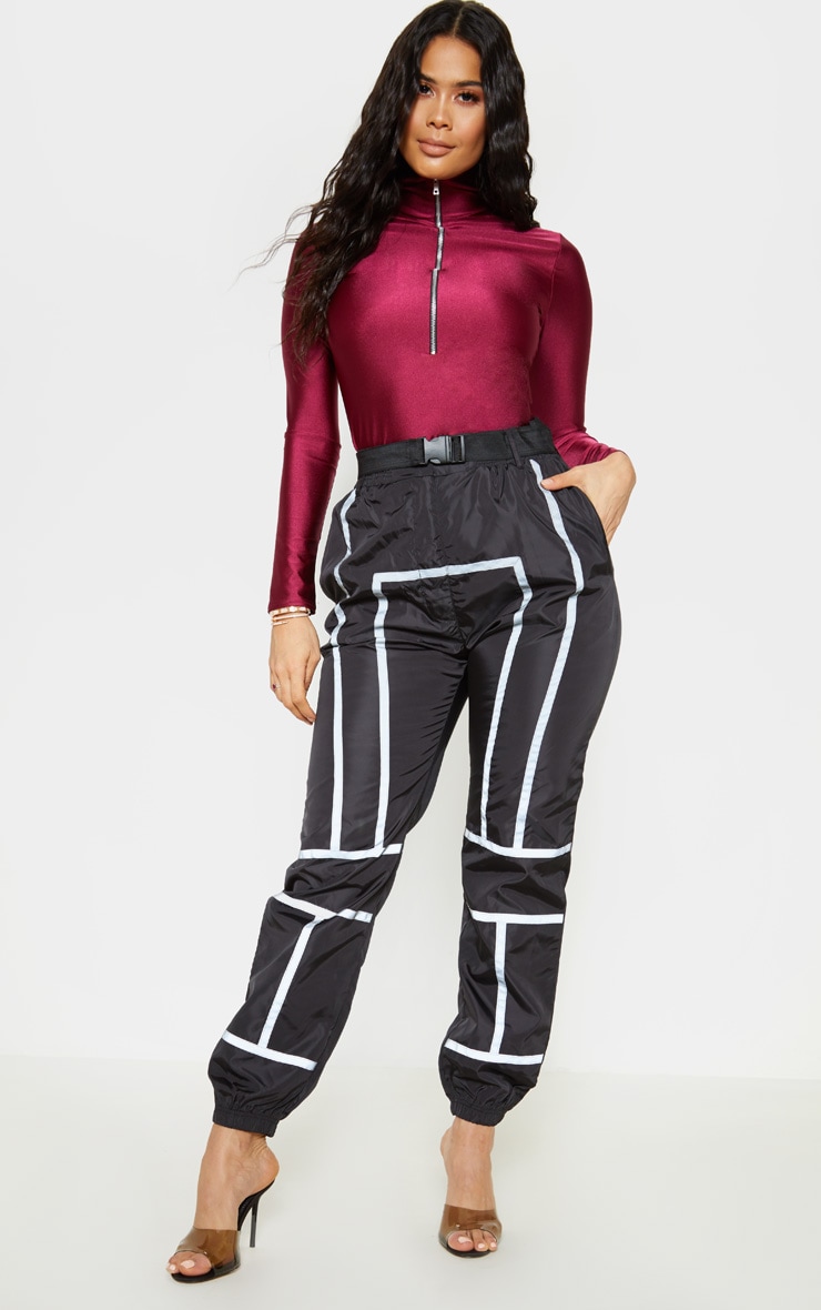 Wine Disco Zip Up Long Sleeve Top | Tops | PrettyLittleThing