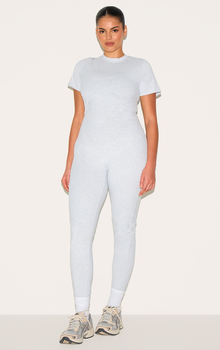 Ash Grey Ultimate Sculpt Short Sleeved Unitard | Athleisure | PLT USA