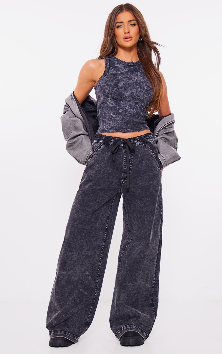 Wide leg black pants | PrettyLittleThing USA