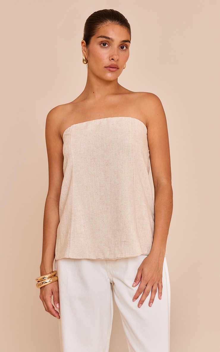 Petite Sand Lightweight Bandeau Long Line Top | Petite | PLT USA