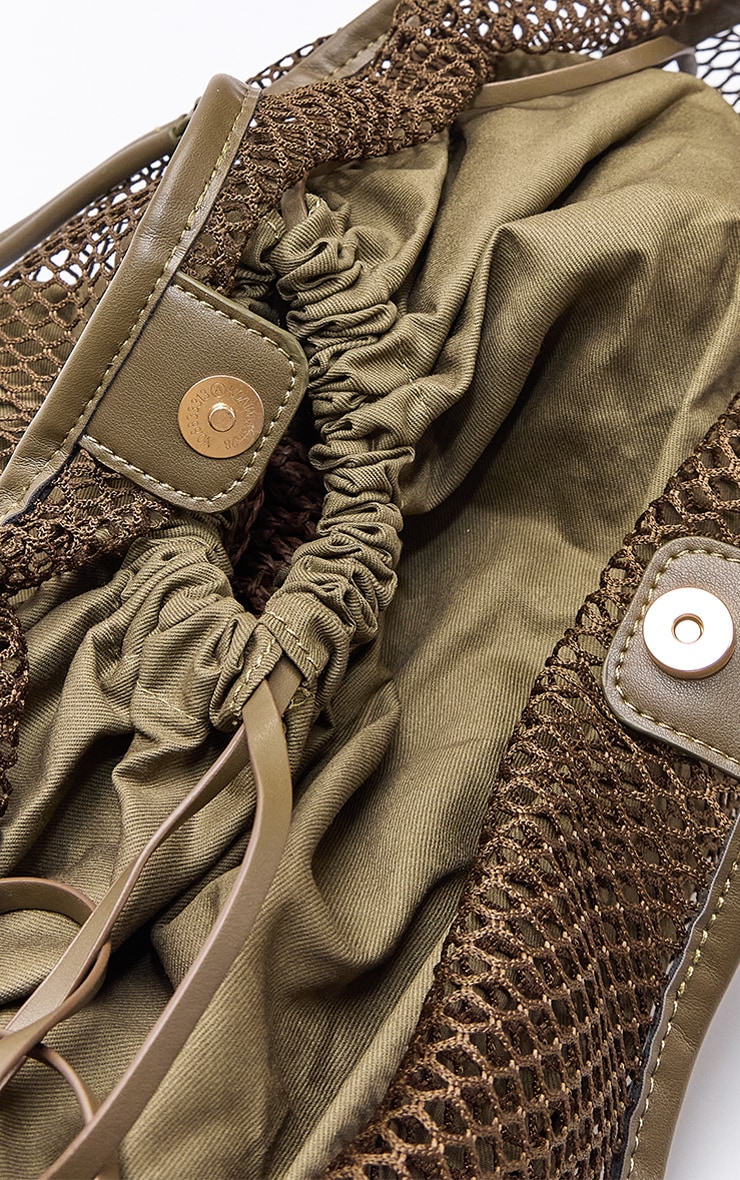 Olive Fishnet Shoulder Bag With Inner Pouch | Accessories ...