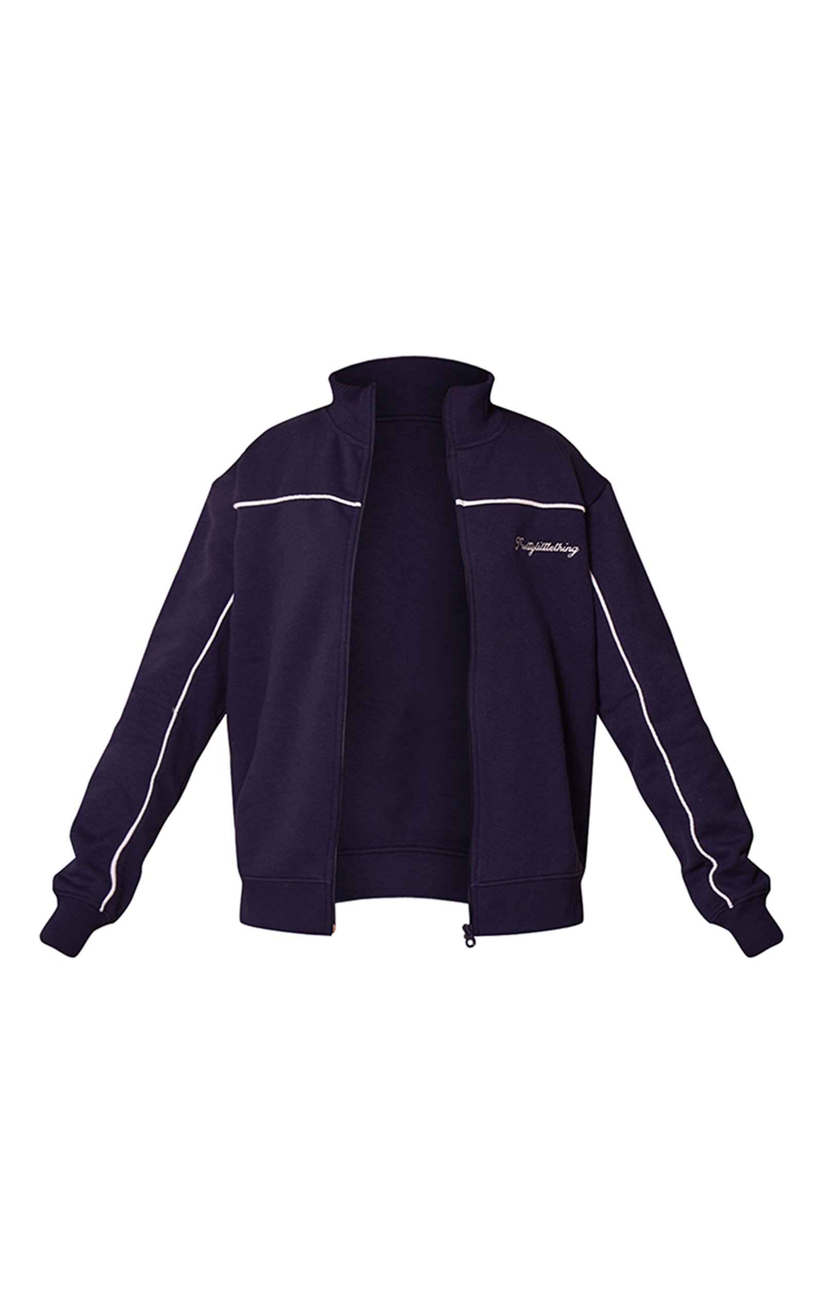 PLT Dark Blue Contrast Piping Zip Track Top | Athleisure ...