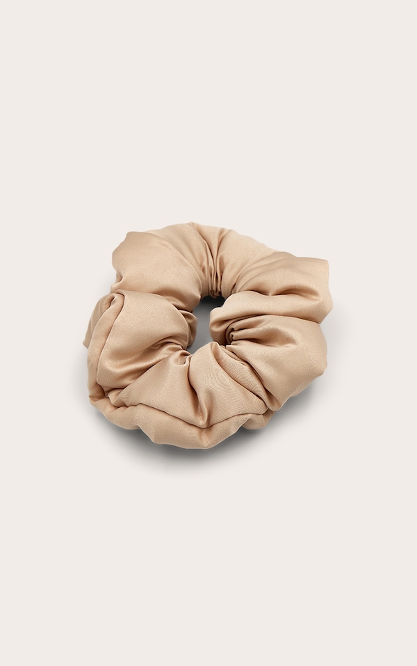 Peach Oversized Padded Satin Scrunchie | Accessories | PLT