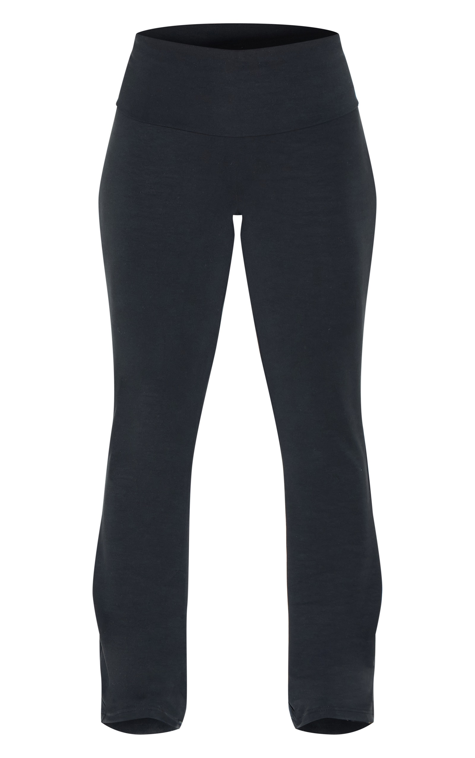 Plus Black Premium Foldover Soft Touch Yoga Flares | Plus Size | PLT