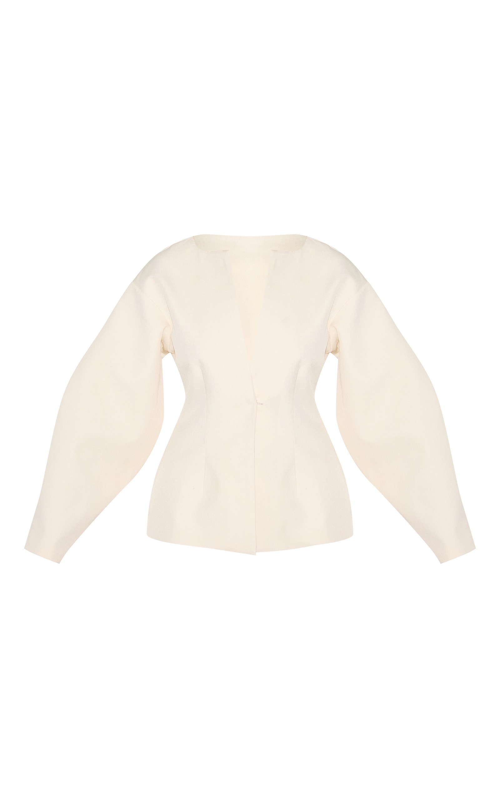 Cream Cocoon Sleeve Cinched Waist Blazer | Outerwear ...