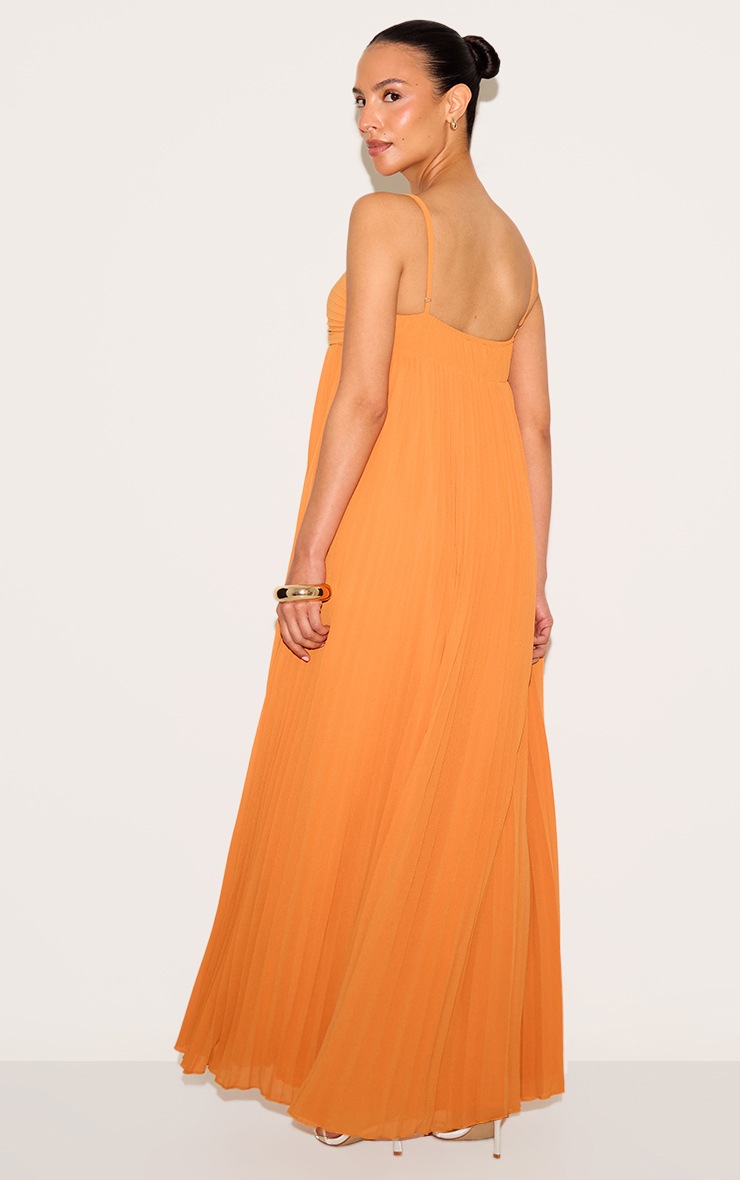 Petite Orange Plisse Maxi Dress | Petite | PLT KSA