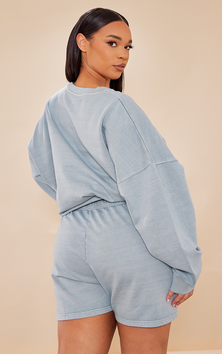 Plt Label Plus Slate Embroidered Sweatshirt | PrettyLittleThing USA