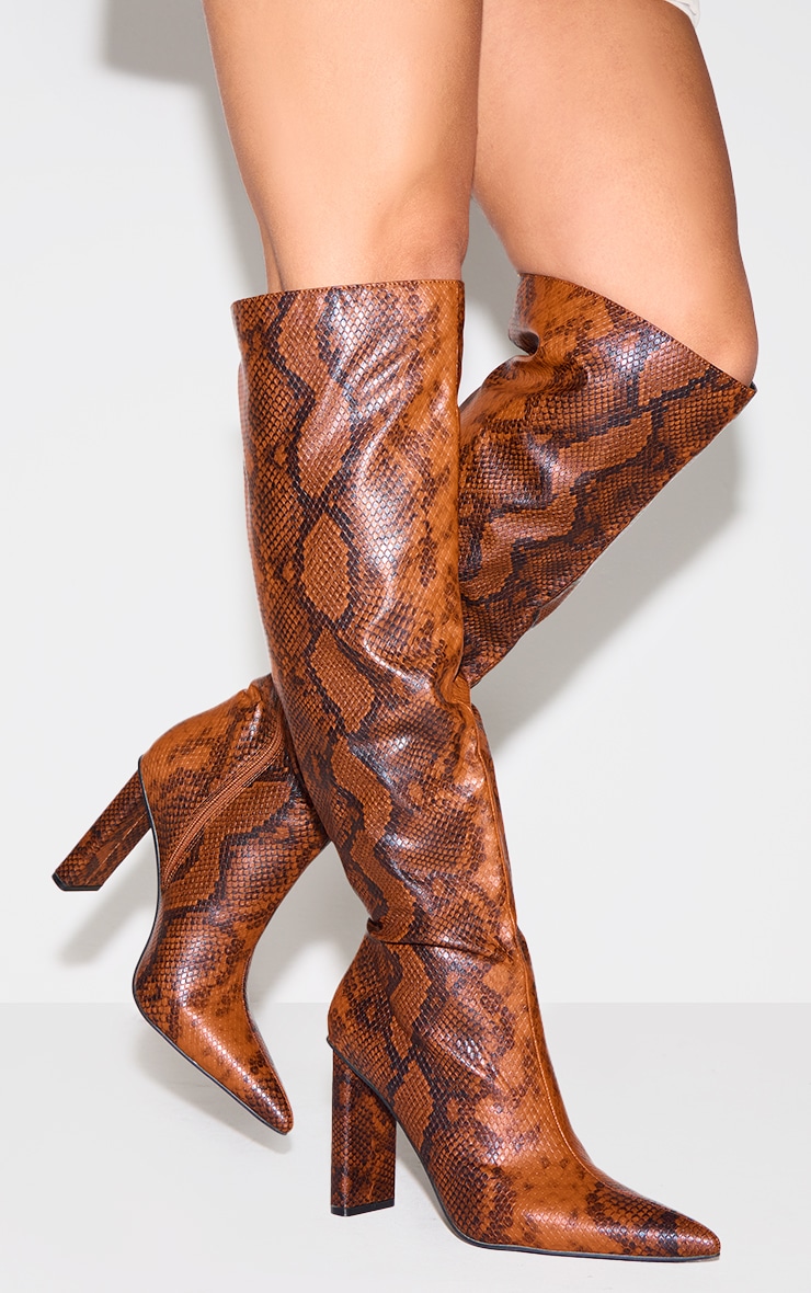 Bottes Hautes Pointues En PU Imprimé Croco | Chaussures ...