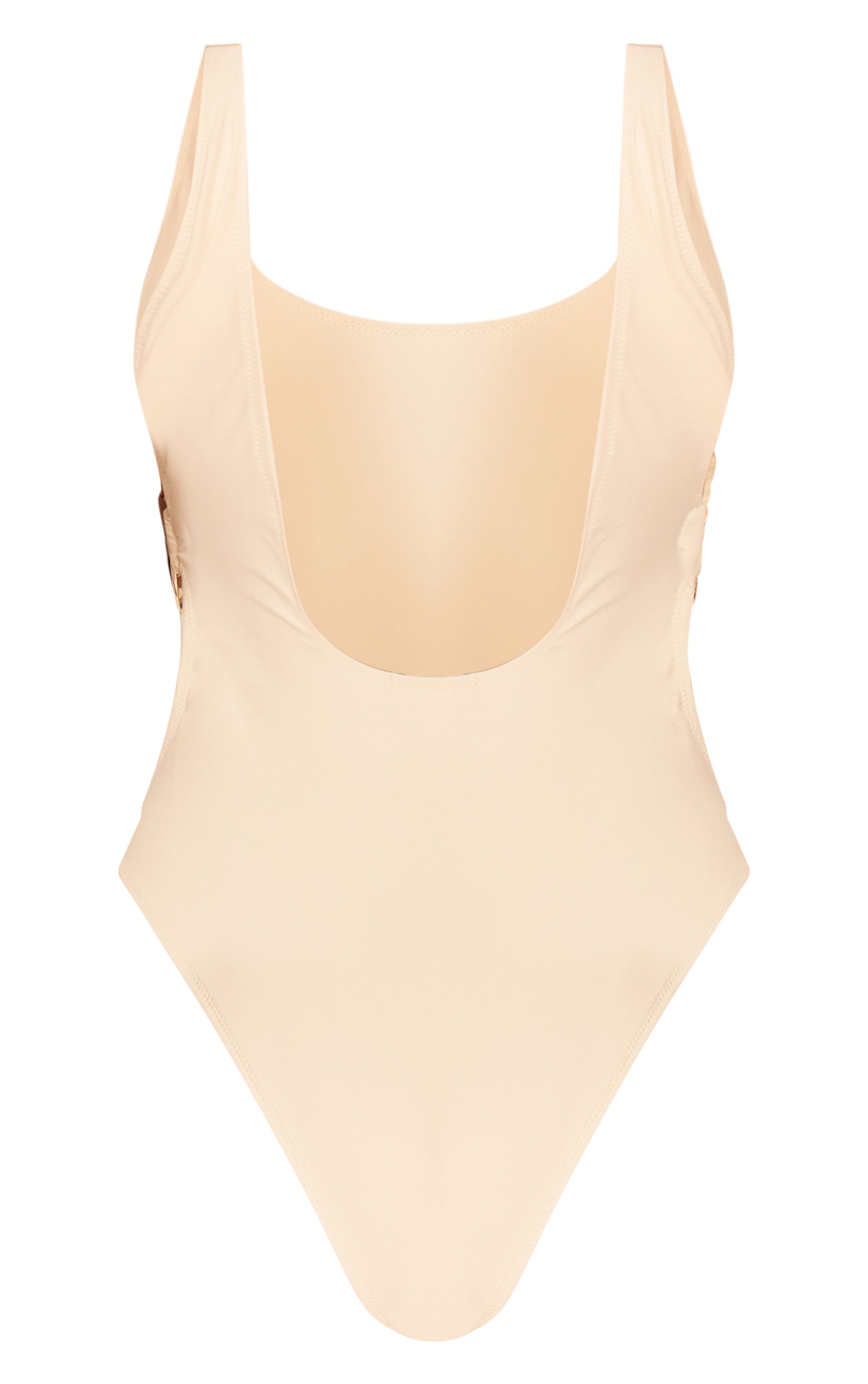 Cream O Ring Cut Out Scoop Swimsuit | Swimwear | PLT USA