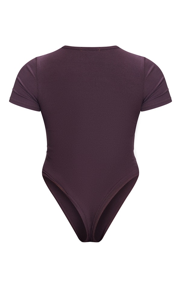 Shape Chocolate Shape Rib Short Sleeve Bodysuit | Shape | PLT