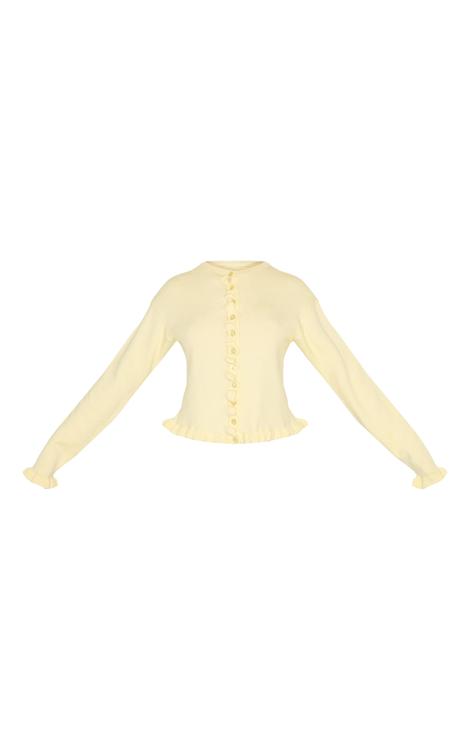 Lemon Knit Ruffle Detail Cardigan | Knitwear | PLT