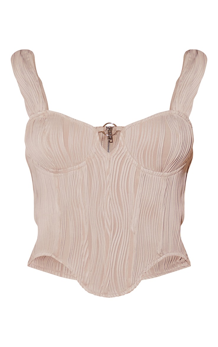 Stone Textured Plisse Ring Detail Top | Tops | PLT UAE