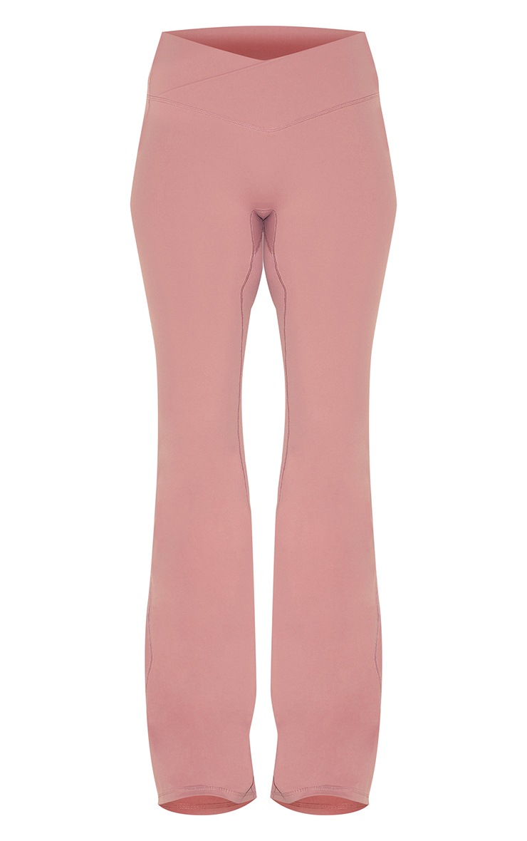 Mauve Sculpt Wrap Waist Yoga Pants | Athleisure | PrettyLittleThing USA