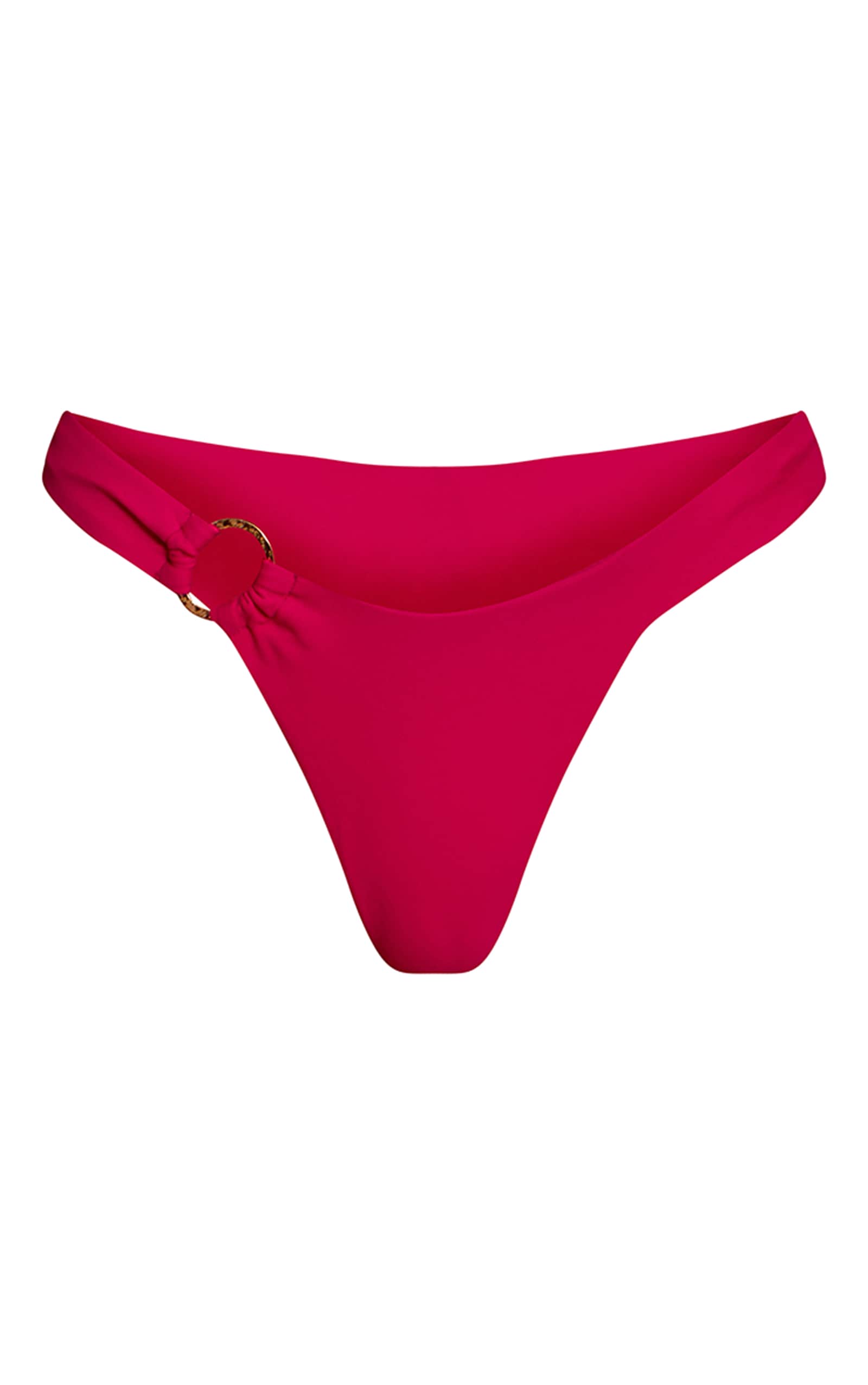 Fuschia Gold Ring Tanga Bikini Bottom | Swimwear | PrettyLittleThing USA