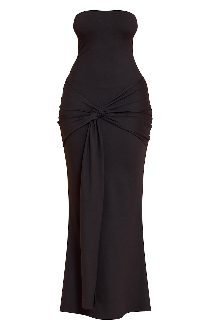 Shape Black Sculpt Bandeau Wrap Drape Maxi Dress | Shape | PLT