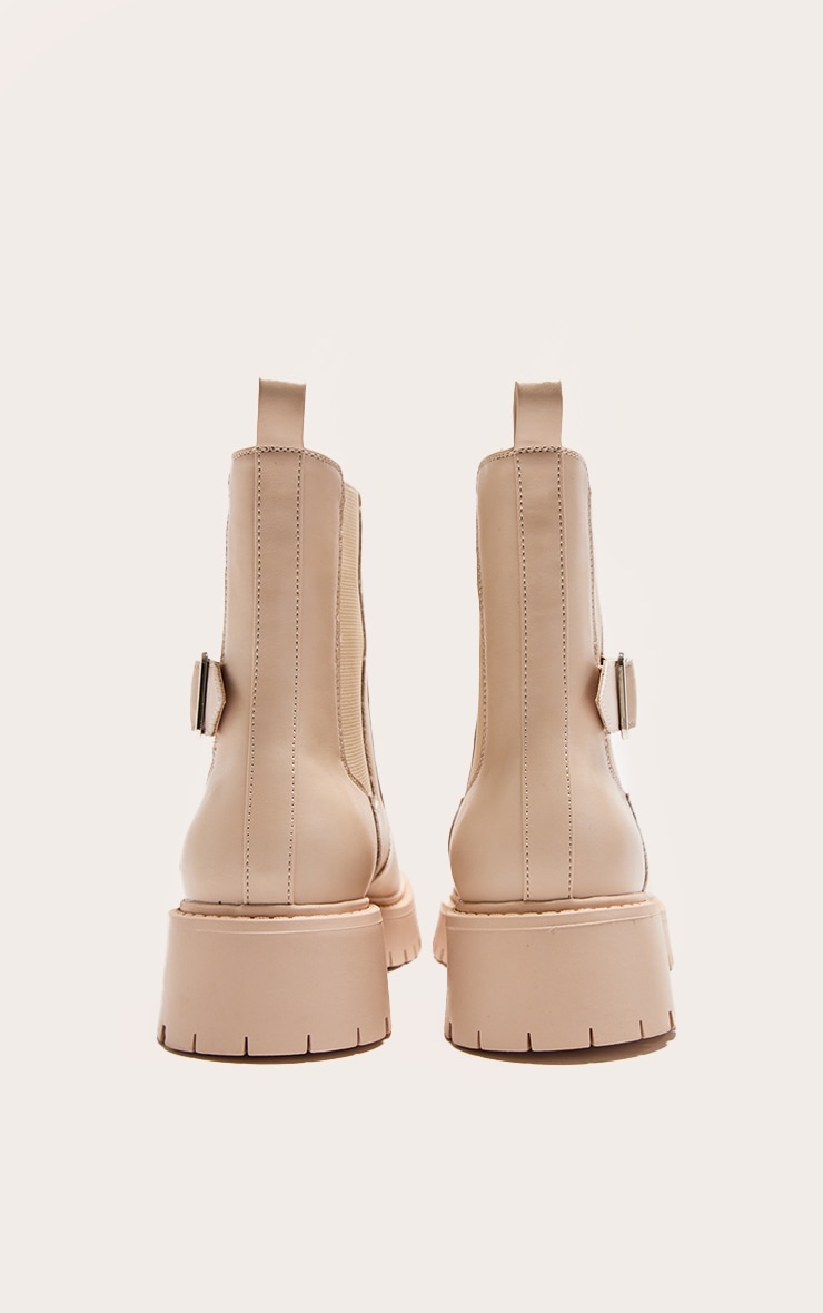 Bottines En Crème À Semelle Épaisse Et Bout Rond | Chaussures | PLT FR