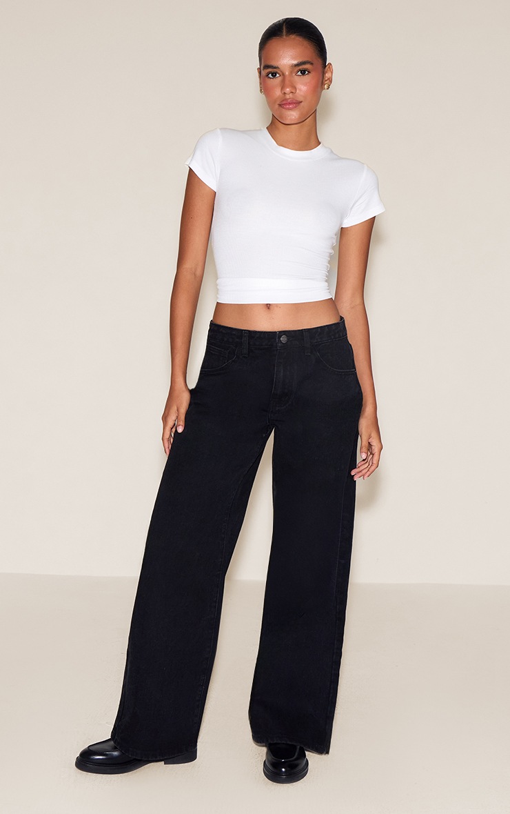 Washed Black Low Rise Boyfriend Leg Jeans | Denim | PrettyLittleThing AUS