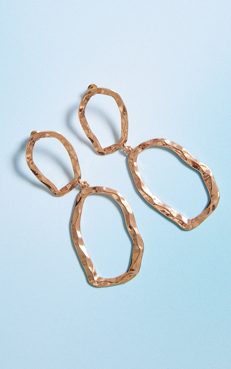 Gold Abstract Circle Statement Earrings | PrettyLittleThing