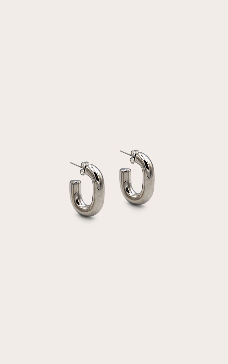 Silver Hoop Chubby Earrings | Accessories | PrettyLittleThing USA