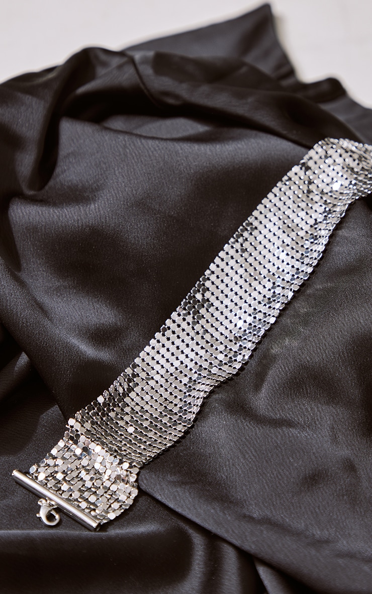 Silver Chunky Chainmail Choker | Accessories | PrettyLittleThing USA