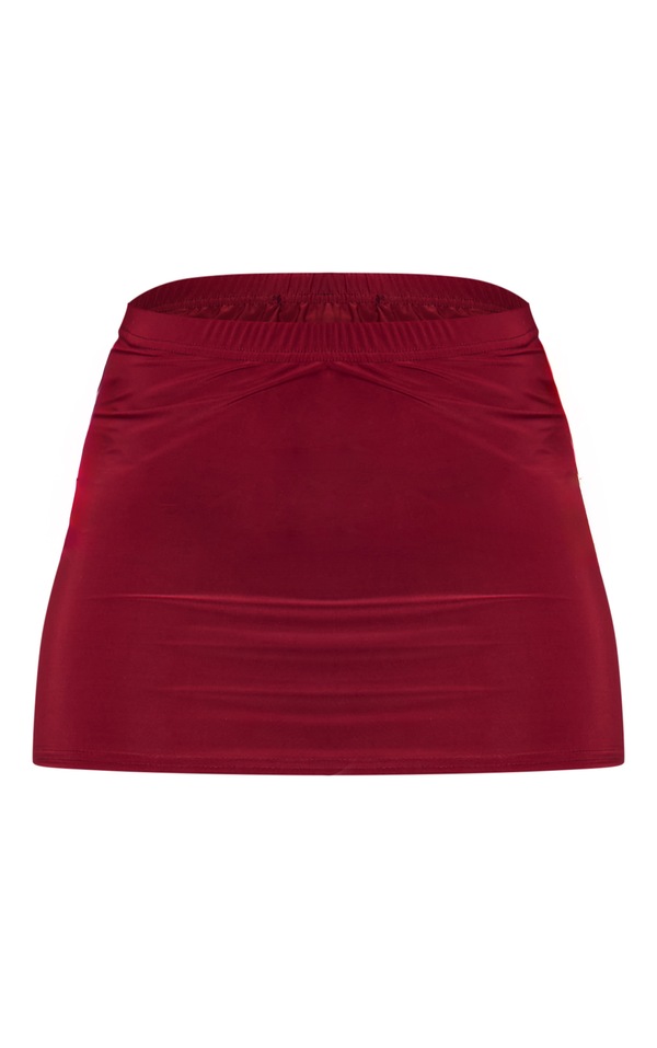 Dark Red Micro Mini Skirt Prettylittlething Uae