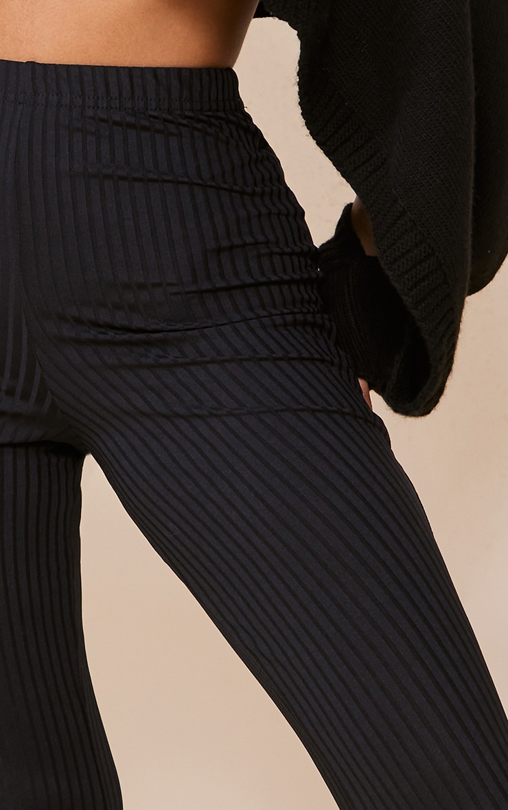 Petite Black Ribbed Flares | Petite | PLT