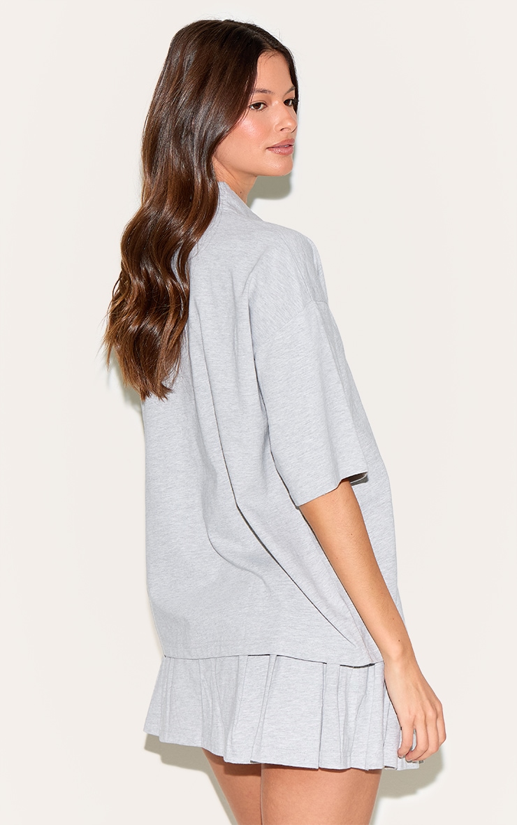Ash Grey Oversized Collared T-shirt | Co-ords | PLT