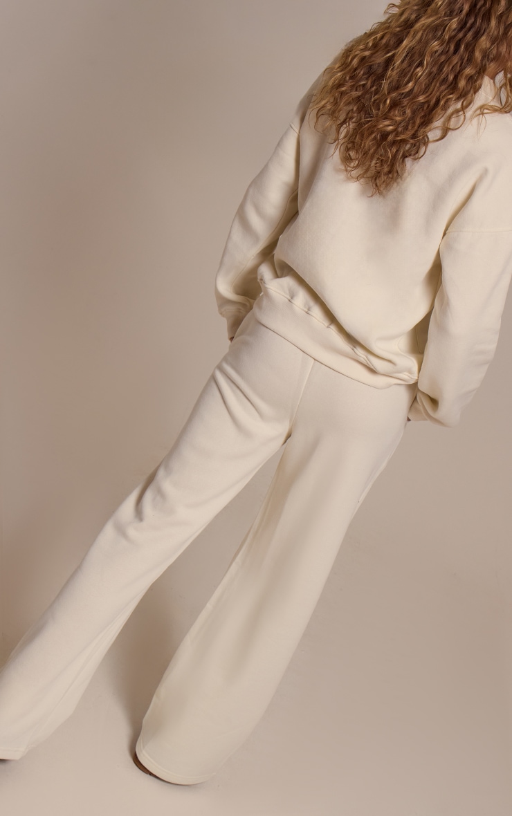 Cream Wide Leg Drawstring Joggers | Athleisure | PLT