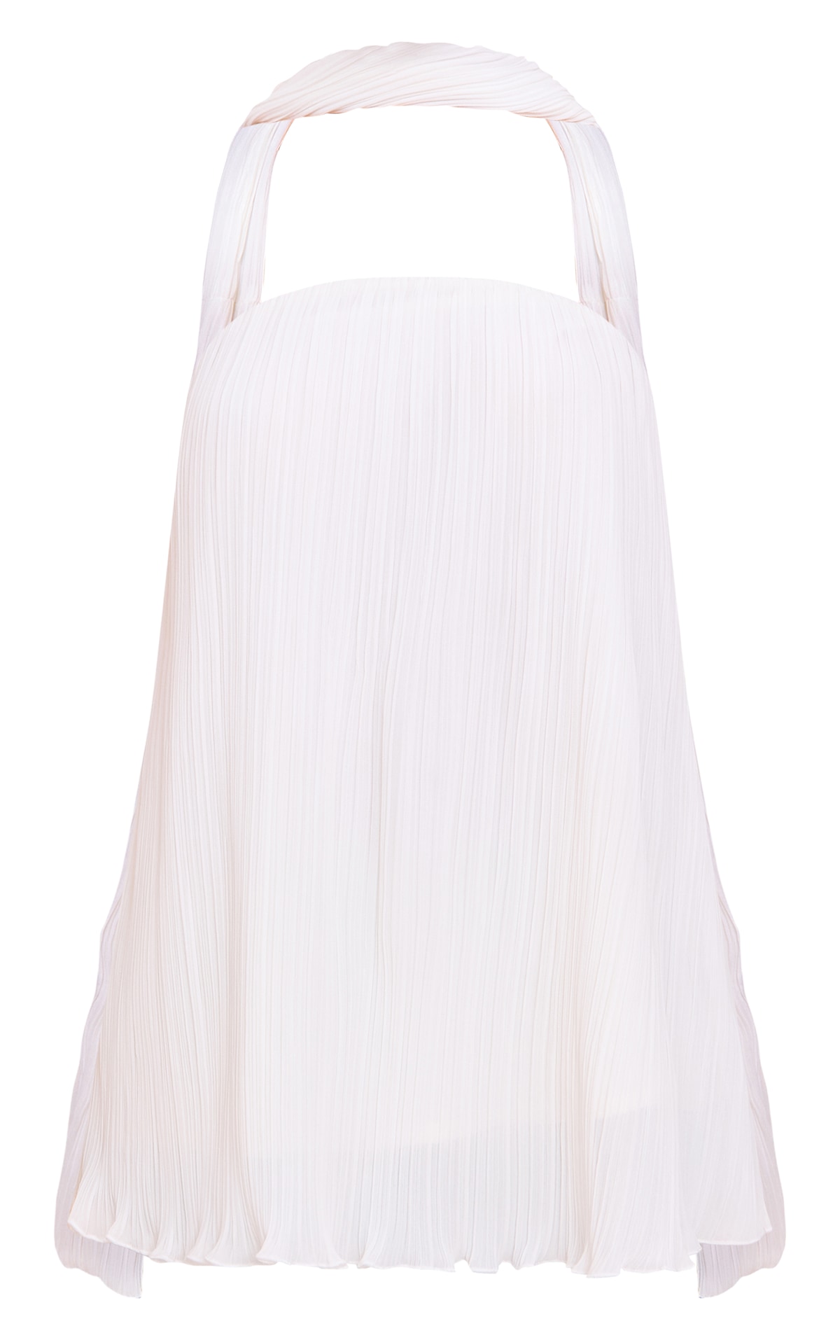 Cream Chiffon Bandeau Neck Scarf Detail Long Top | Tops | PLT USA