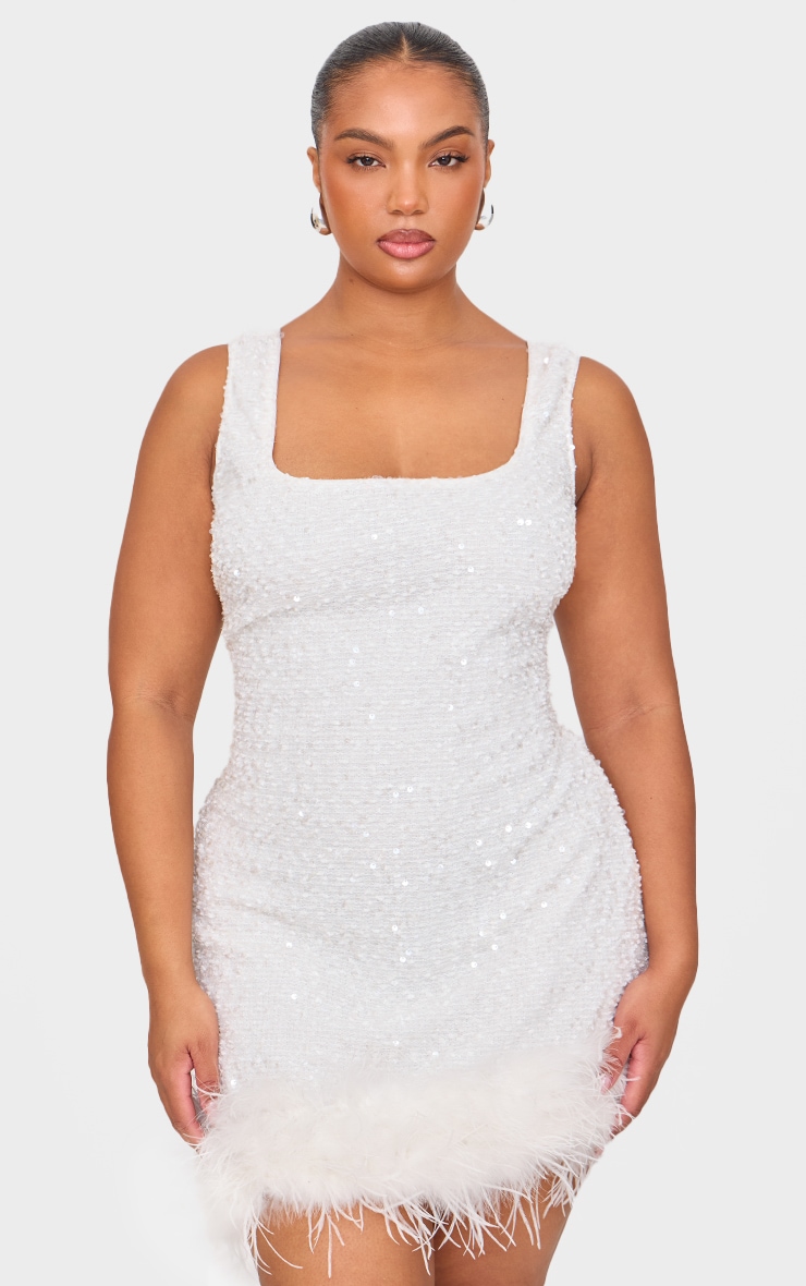 Feather Dresses | Feather Trim Dress | PrettyLittleThing