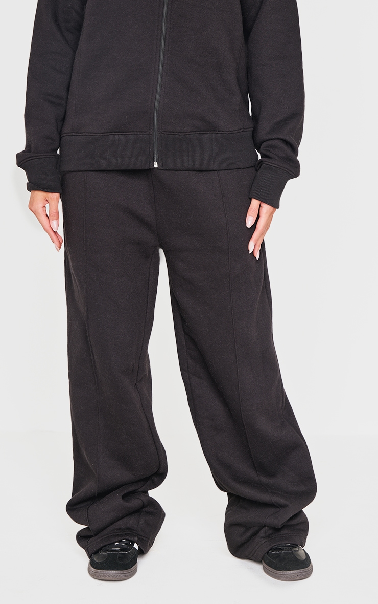 Black Straight Leg Seam Detailed Sweatpants | Athleisure ...