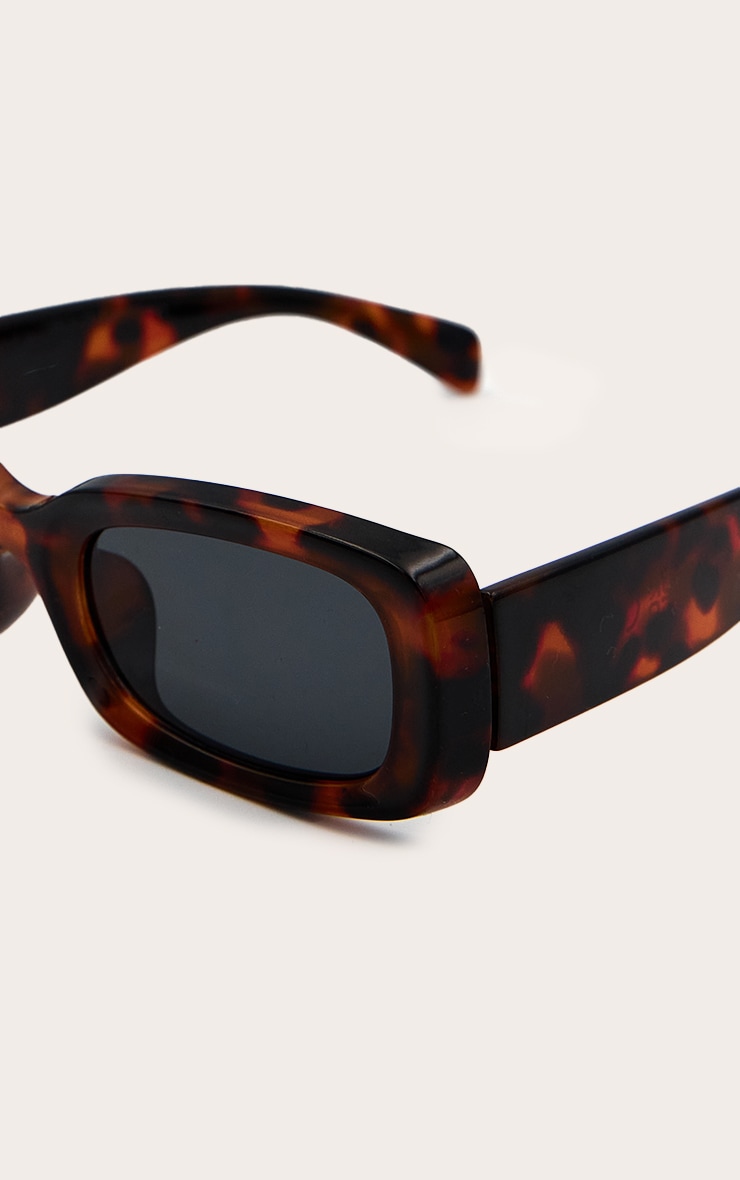 Tortoiseshell Rectangular Slim Frame Sunglasses | Accessories ...