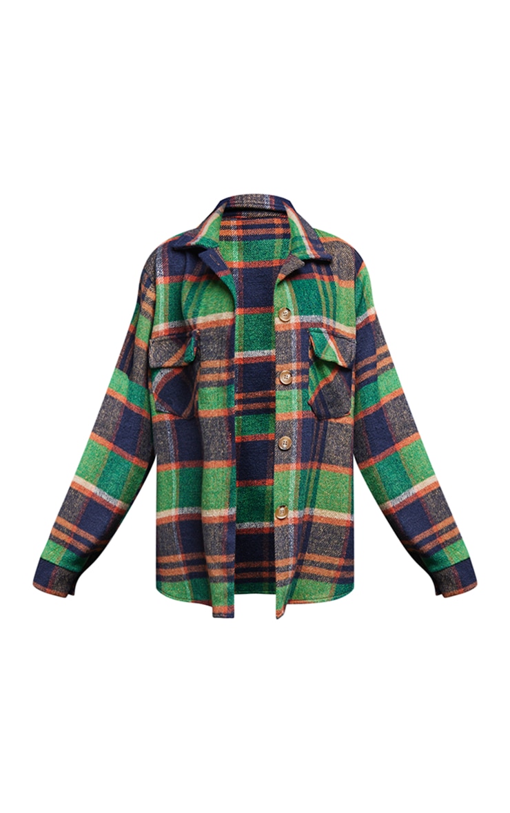 Multi Wool Look Checked Shacket | Outerwear | PrettyLittleThing