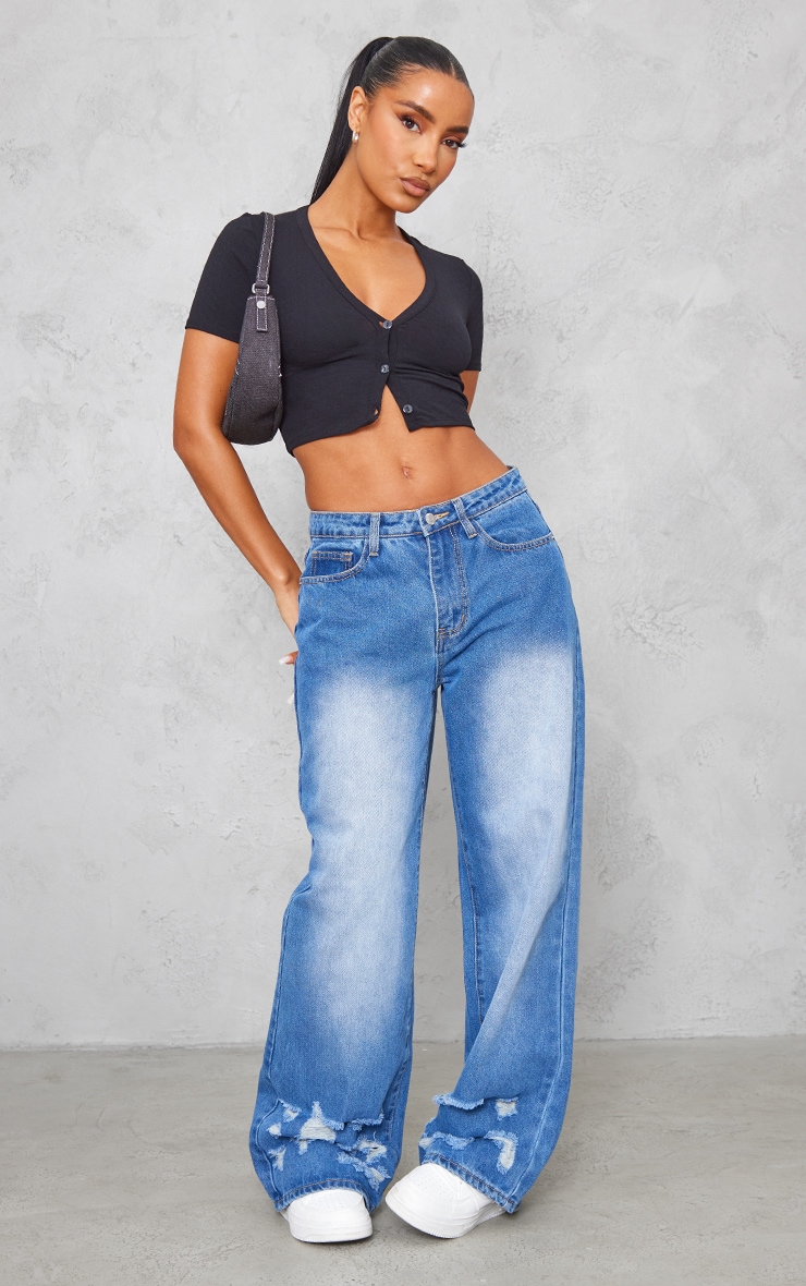 Black Soft Textured Crop Top | Tops | PrettyLittleThing