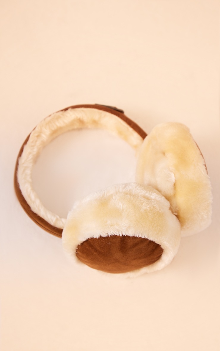 Cream Oversized Fluffy Ear Muffs | PrettyLittleThing QA